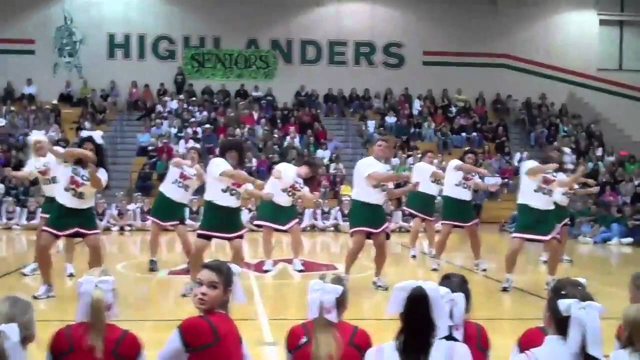 The Woodlands High School Senior Cheerleader Dads skit - YouTube