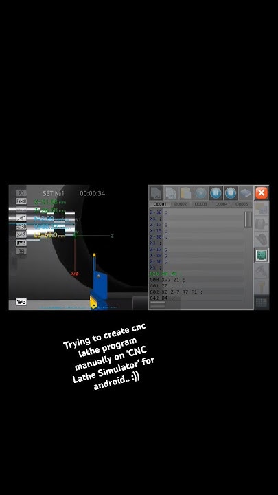 trying to create cnc program manually on cnc simulator for android . #shorts #cnc #lathe - YouTube