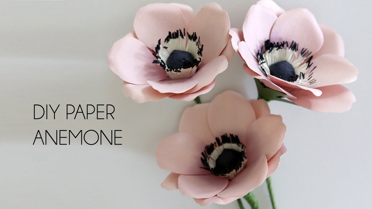 DIY Paper Anemone for Wedding Bouquet (How to make Paper flowers) - YouTube