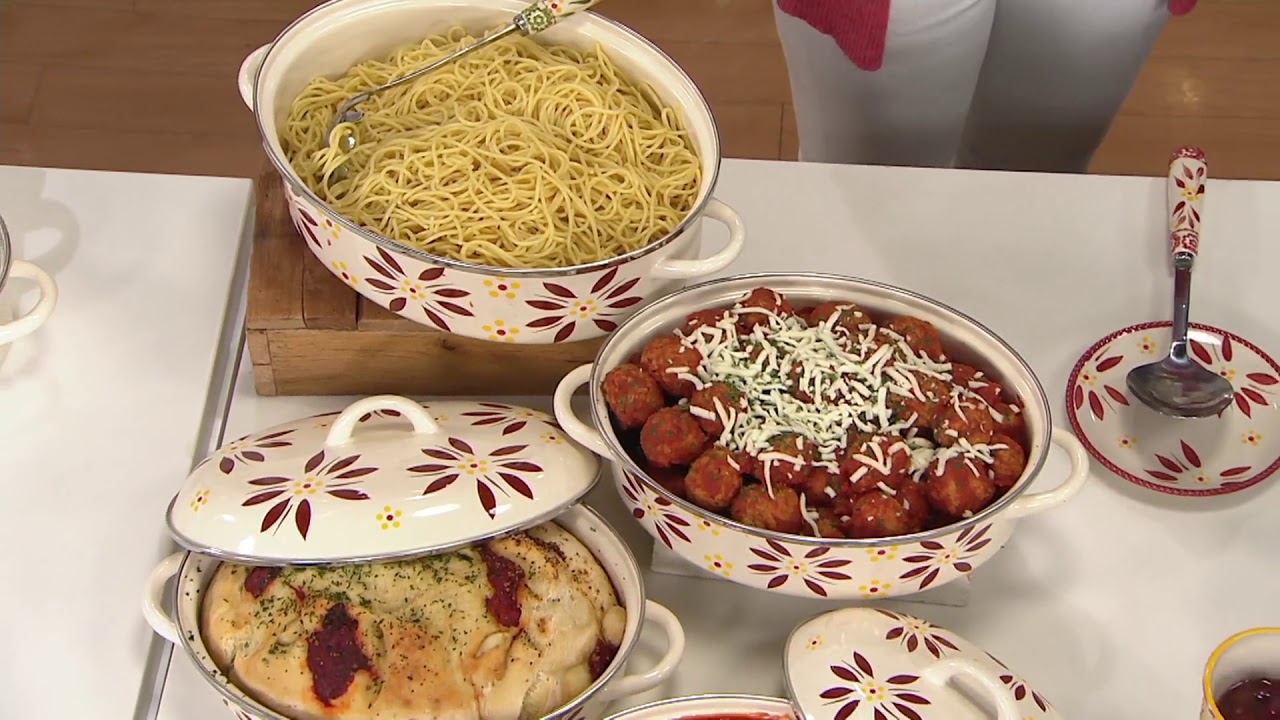 Temp-tations Old World 8-piece Oval Enamel Cookware Set on QVC - YouTube