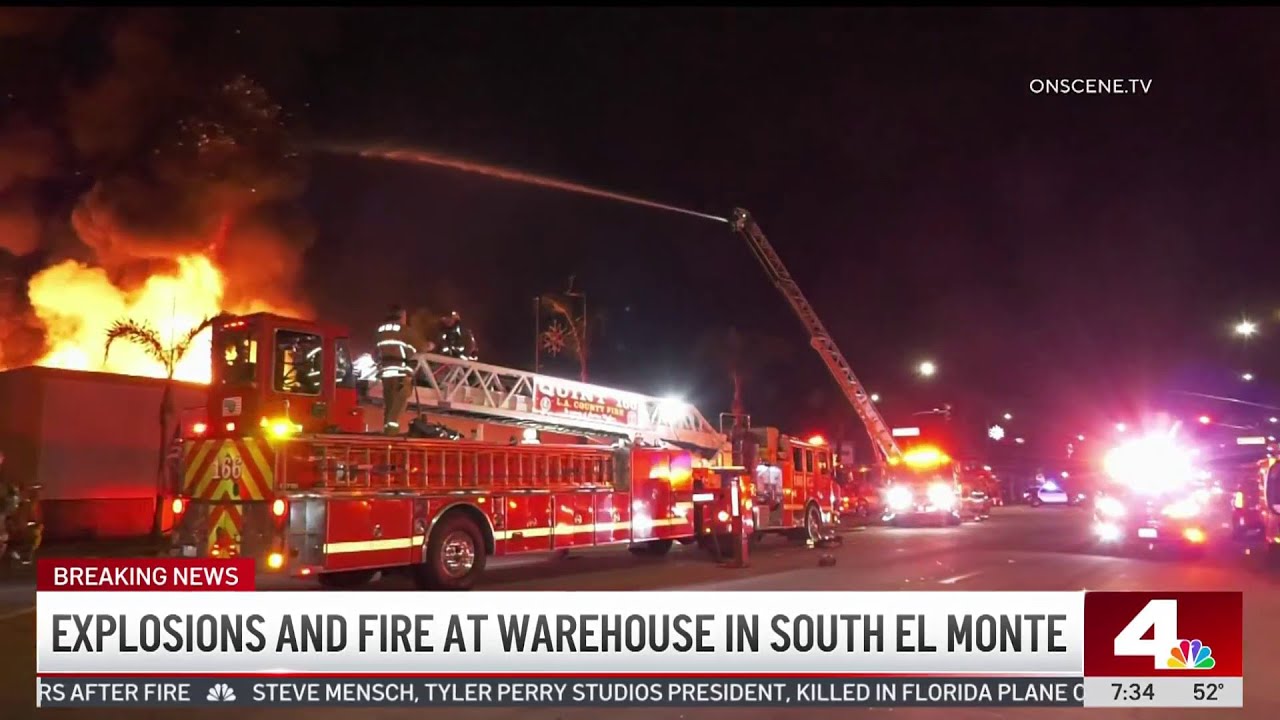 Fire at Amazon warehouse in El Monte - YouTube