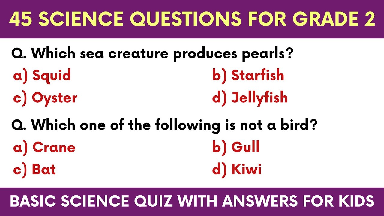 45 Science Questions for Grade 2 | Class 2 Science Test with Answers ...