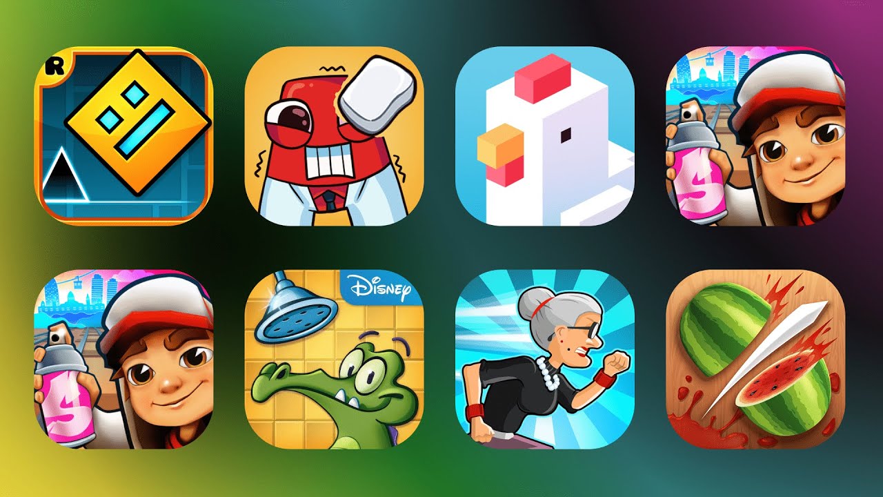 Geometry Dash, Subway Surfers, Alphabet DOP, Fruit Ninja, Crossy Road ...