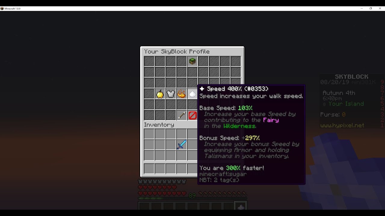 Hypixel Skyblock AOTE Speed Bug [Fixed] - YouTube