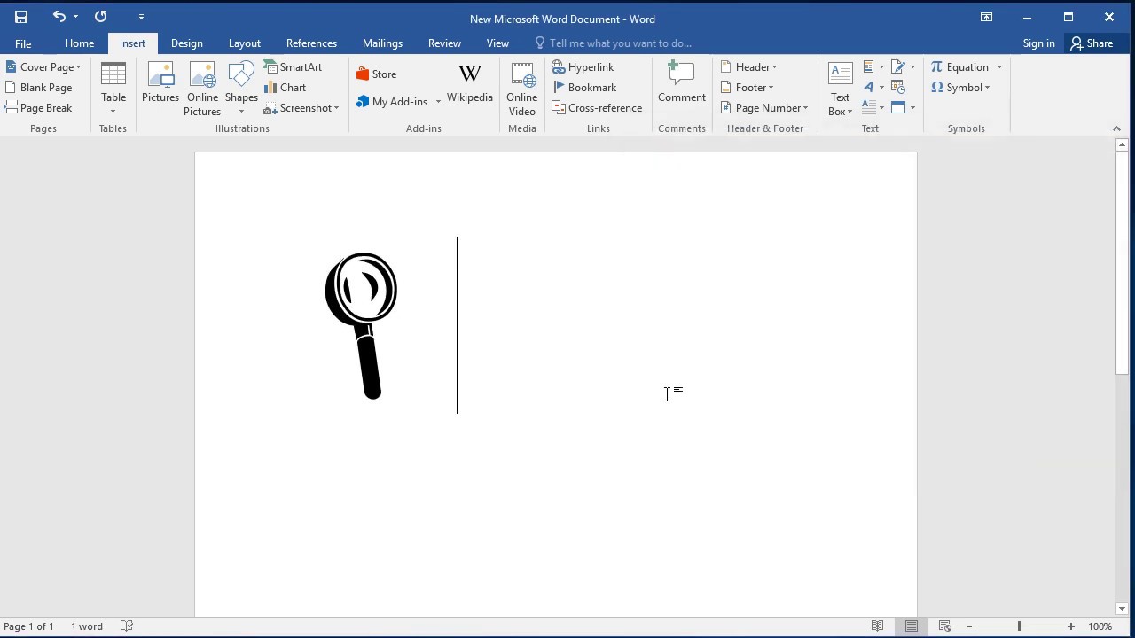 How to insert magnifier symbol in Word - YouTube