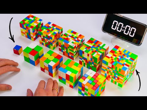 Rubik Küpü 1x1'den 10x10'a Hızda Çözme