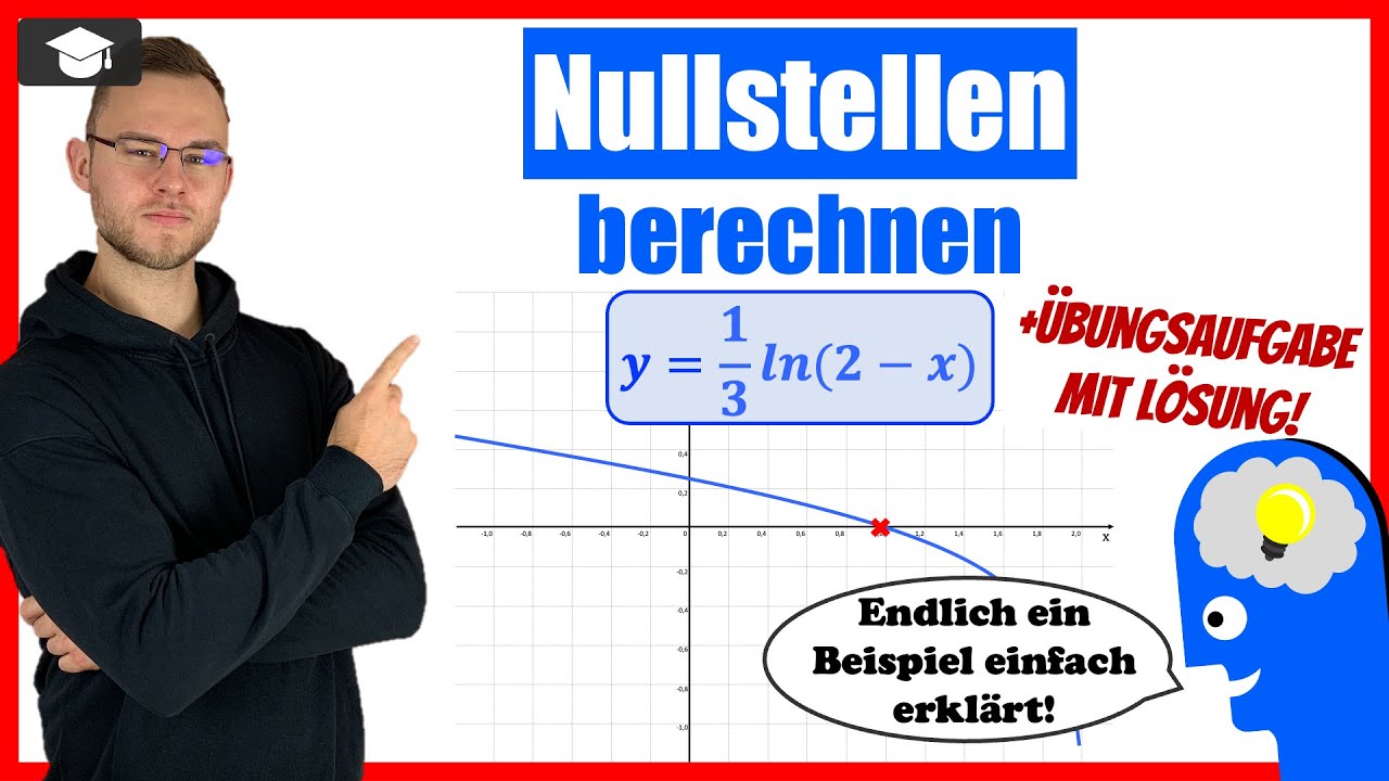 ln Funktion Nullstellen berechnen - Beispiel einfach erklärt - YouTube