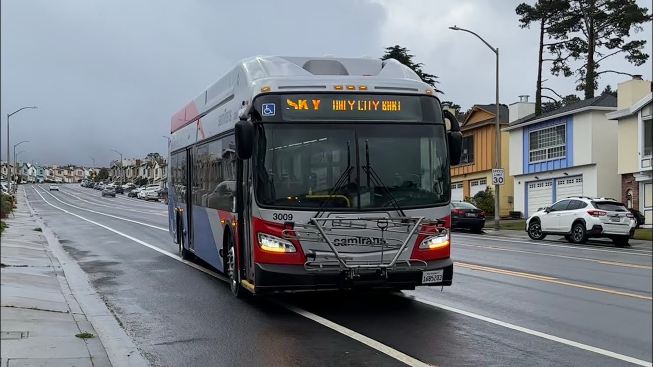 BRAND NEW BUS - samTrans 2023 New Flyer XHE40 #3009 on Route SKY ...