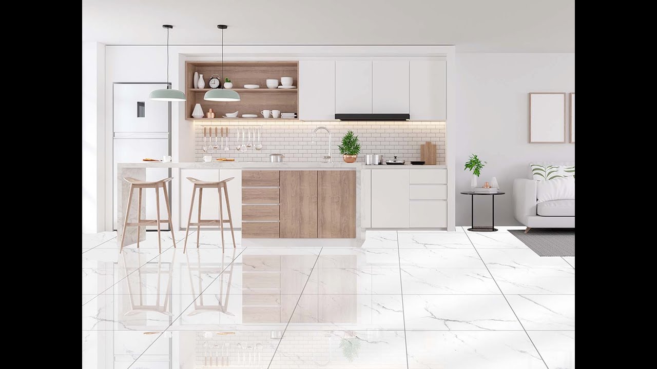 Domus White Shiny Ceramic Floor Tile - 500 x 500mm - PG1UDO100030 - YouTube