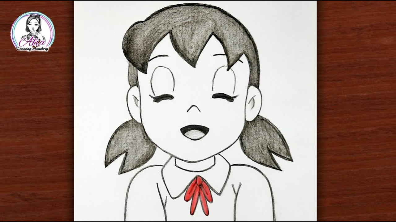 How to Draw Shizuka from Doraemon | Step by Step drawing tutorial for ...