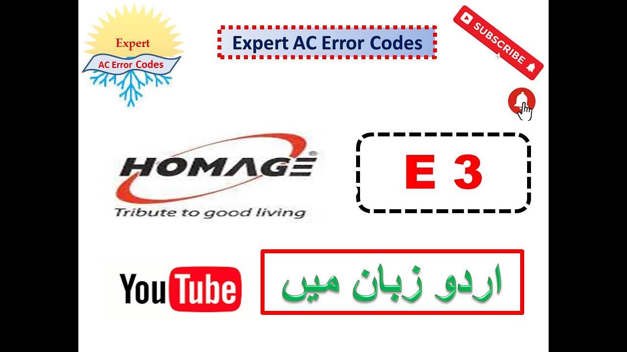 Homage AC E3 error Codes - YouTube
