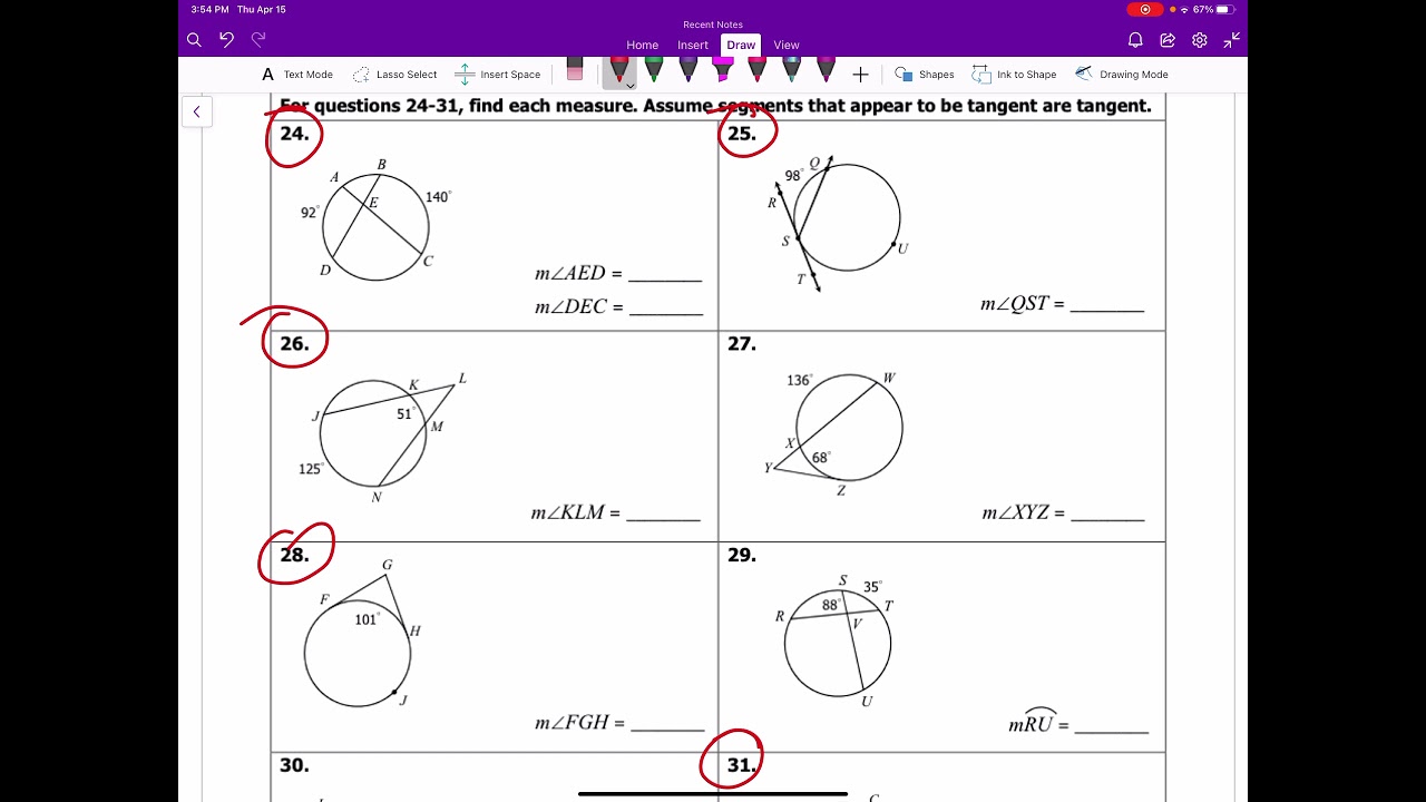 Angles formed by intersecting chords, secants and tangents. - YouTube