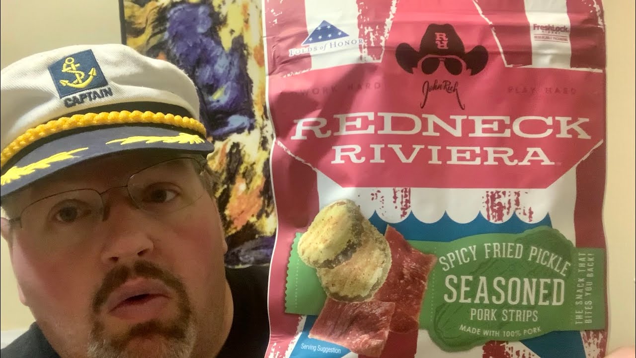Search for Snacks : Redneck Riviera Spicy Dill Pickle Pork Strips - YouTube