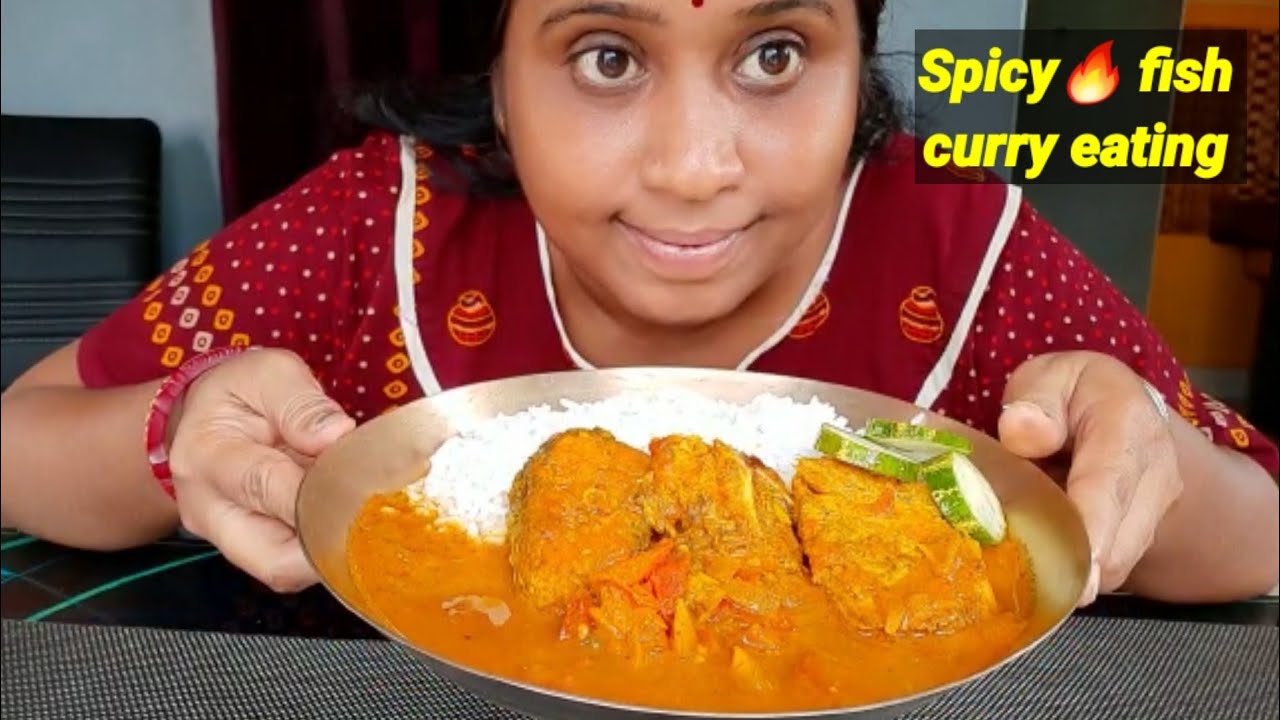 Eating spicy rui fish curry, rice #Mahua's eating show #indian Mukbang ...