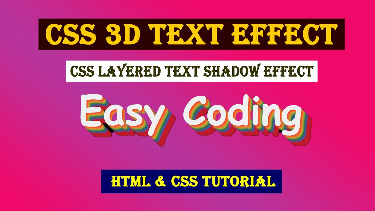 Css 3d Text Effect Css Layered Text Shadow Effect Html And Css 0371