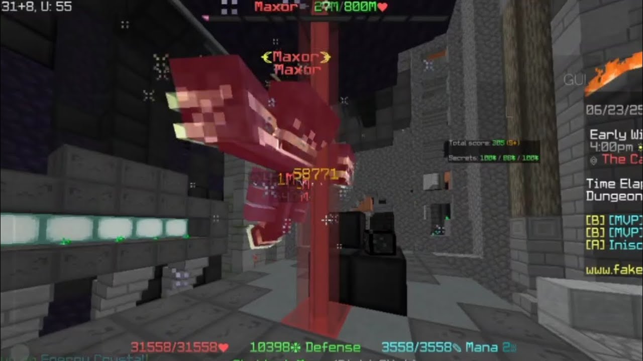 Killing m7 maxor in first lazer | fakepixel skyblock - YouTube