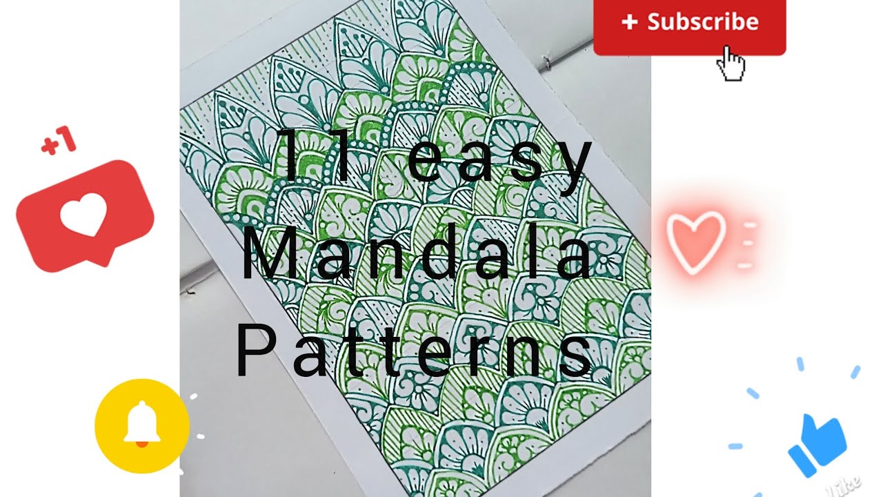 11 easy mandala patterns || mandala design - YouTube
