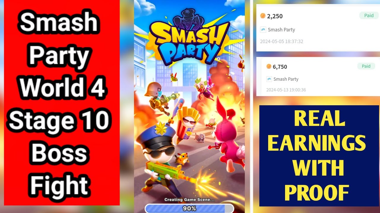smash party world 4 stage 10 boss fight | smash party hero action game ...