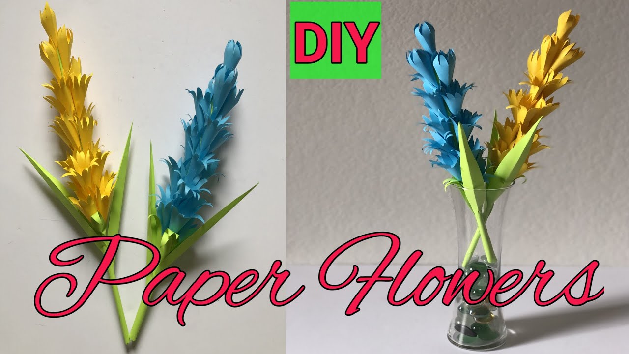 Paper Flower Stick/Long Stem Flower/ Paper Flower Making/Paper Flower ...