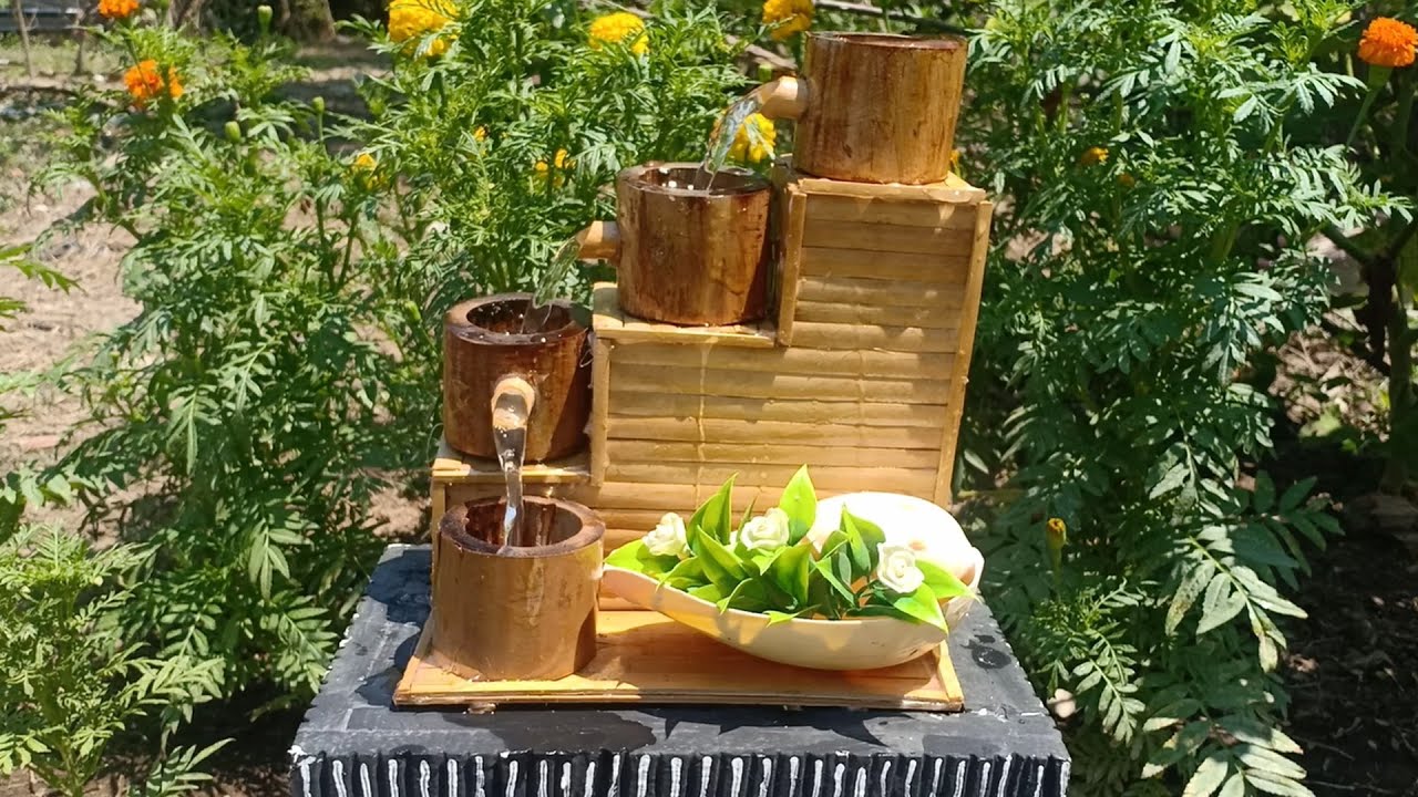 DIY! BAMBOO WATER FOUNTAIN | How to Make WATER FOUNTAIN | Decorative ...