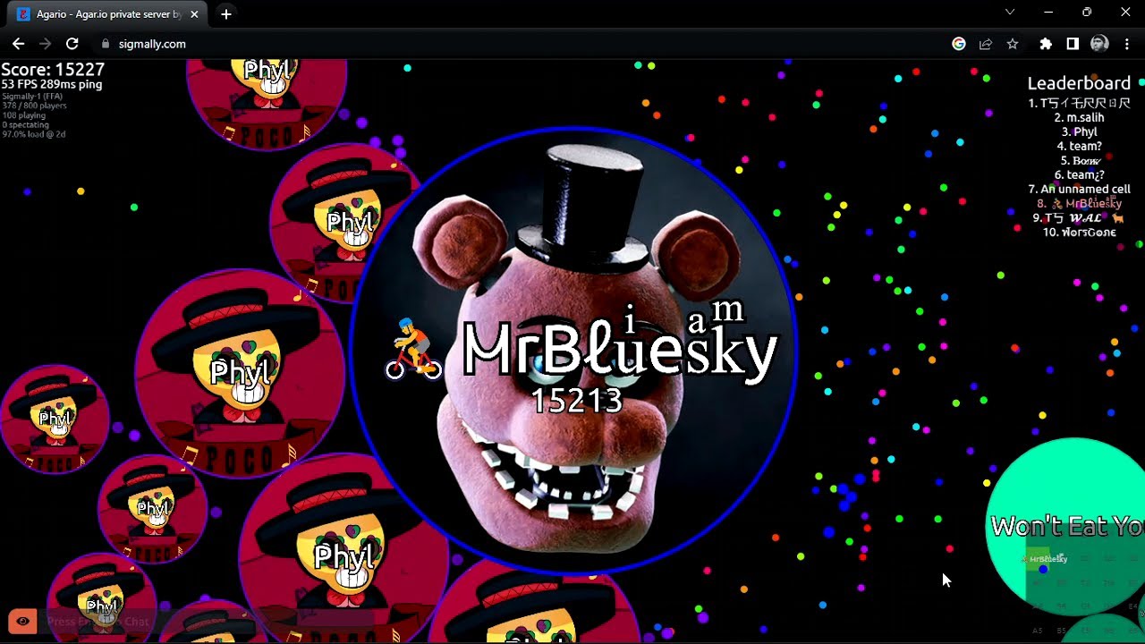 Team W/Sombrero Guy! - Agar.io Sigmally Gameplay - YouTube