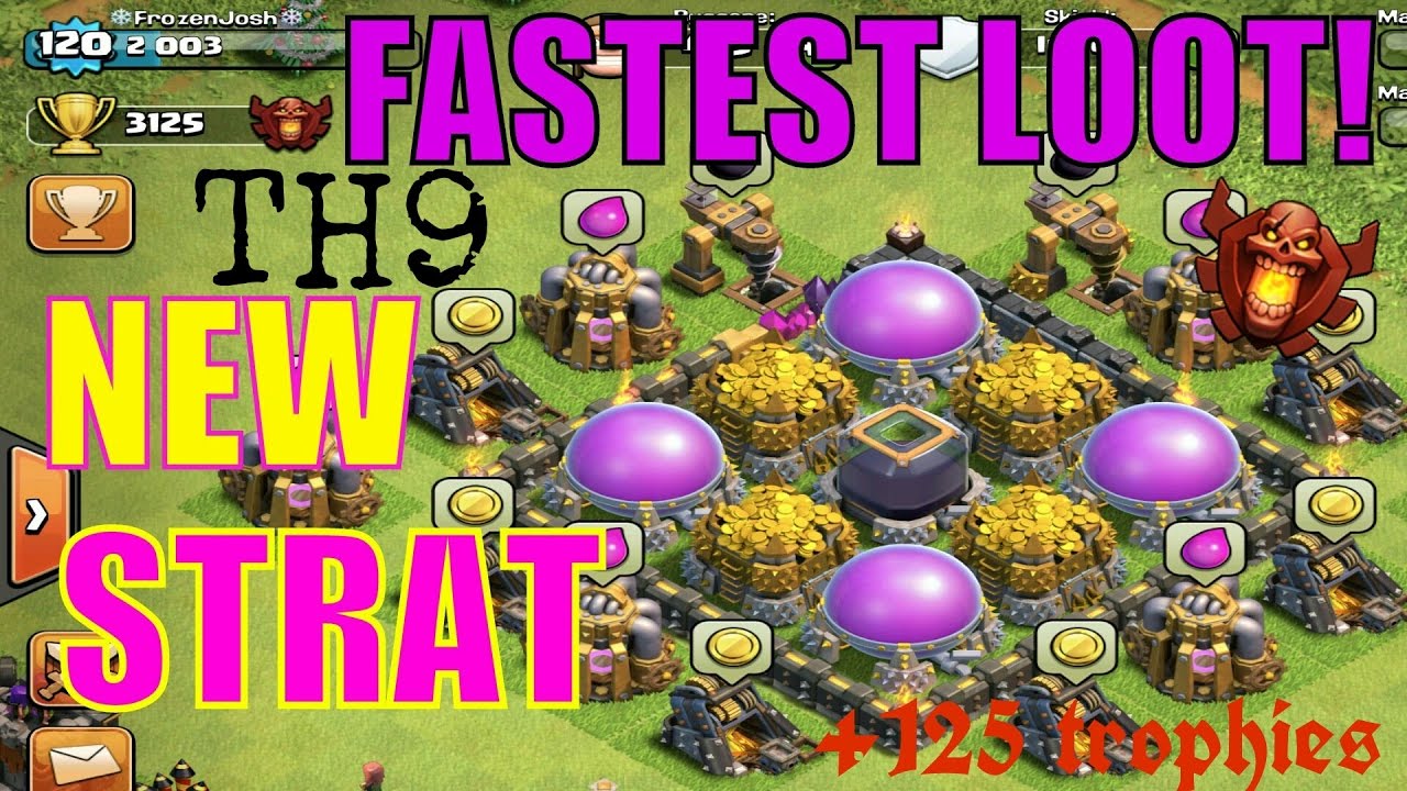 COC..CHAMPION LEAGUE..TH9 BEST FARMING STRATERGY....INSANE LOOT WITHIN ...