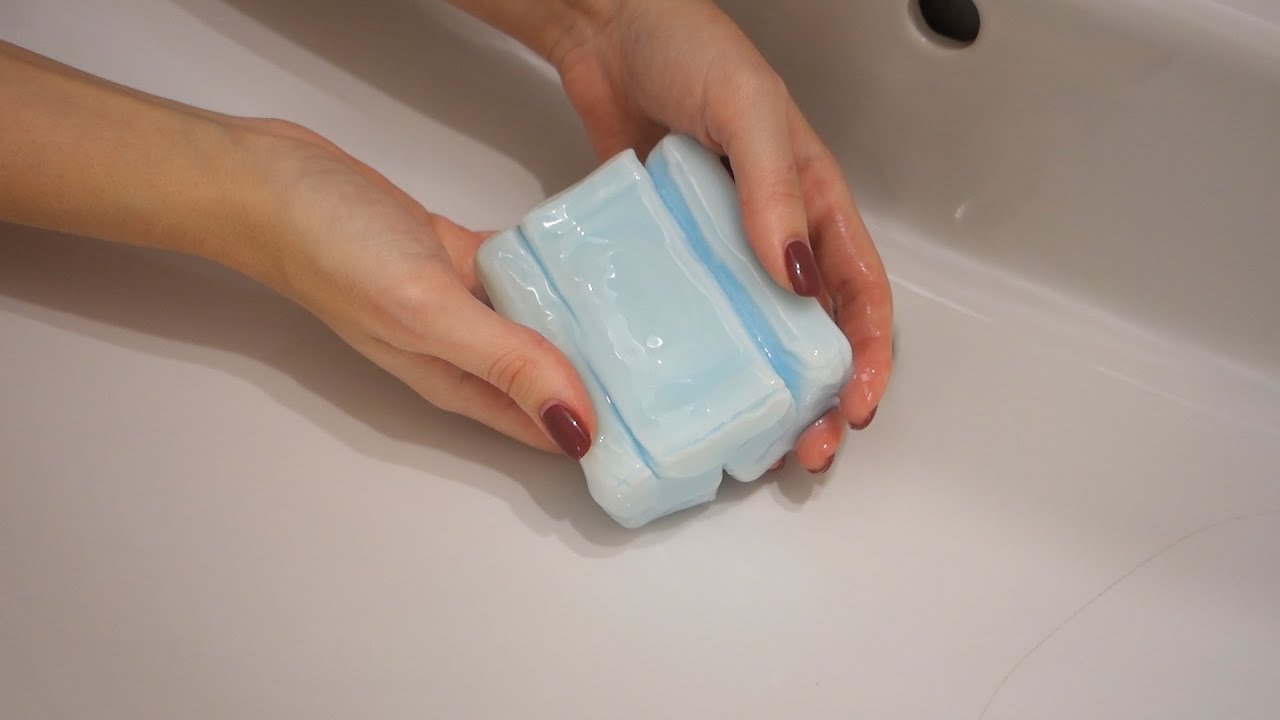Soaked soap asmr - blue Duru - YouTube