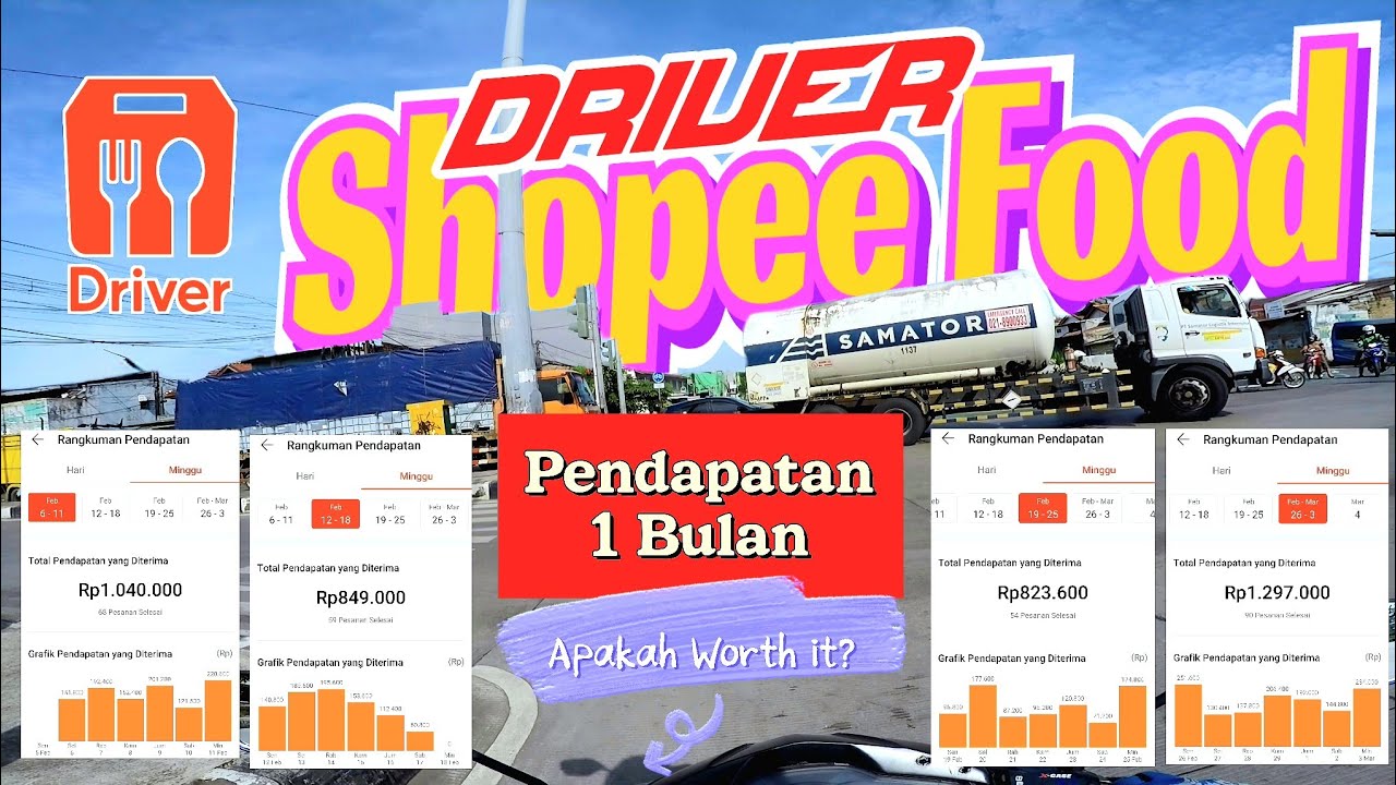 Berapa sih pendapatan jadi "Driver Shopee Food" selama 1 bulan #DSF ...