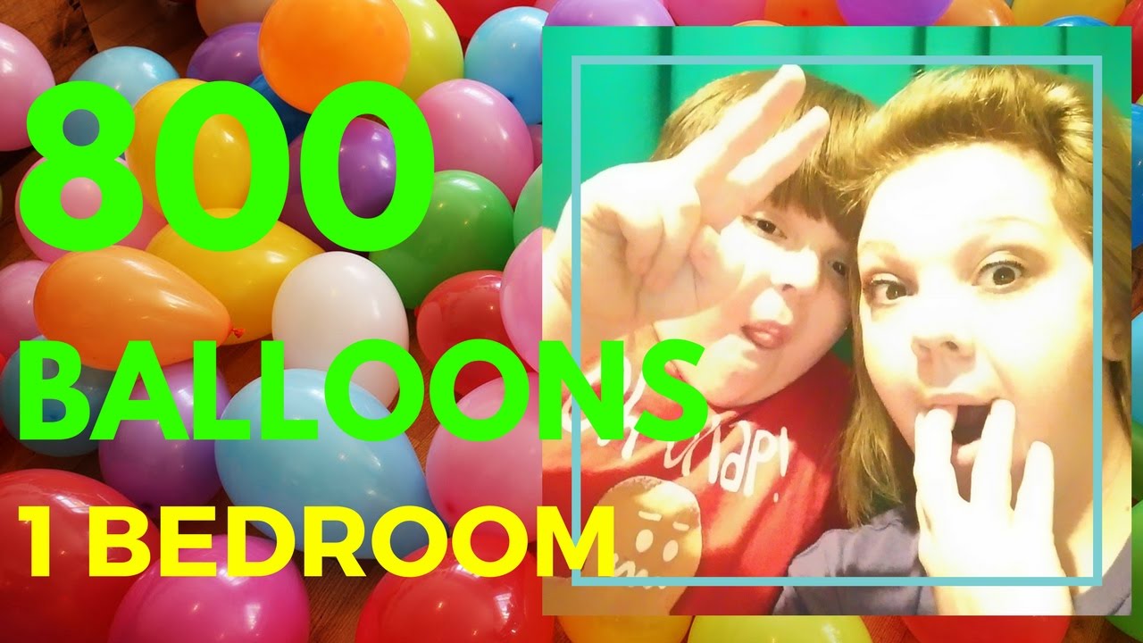 Balloon Party 800 balloons in 1 bedroom - YouTube