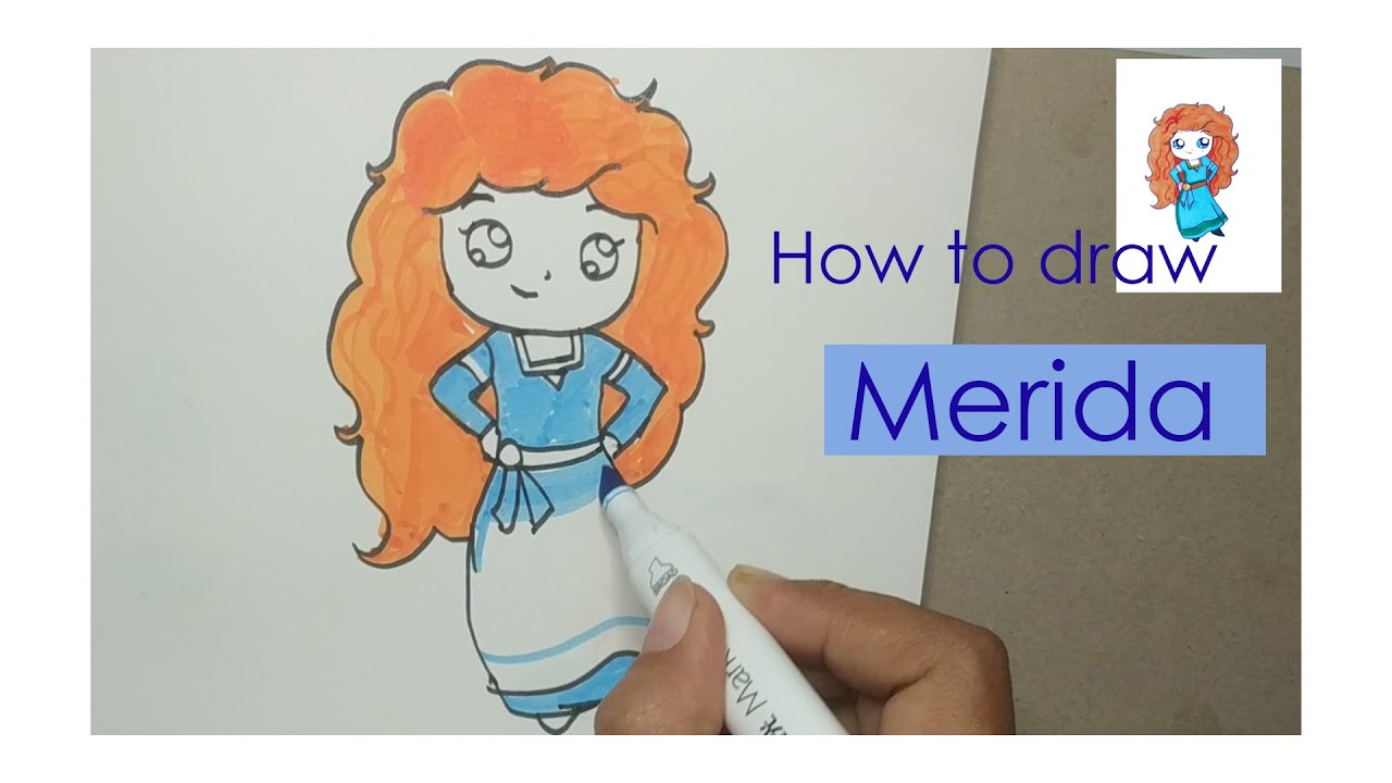 How to draw Merida easy ၊ Cute Merida drawing - YouTube