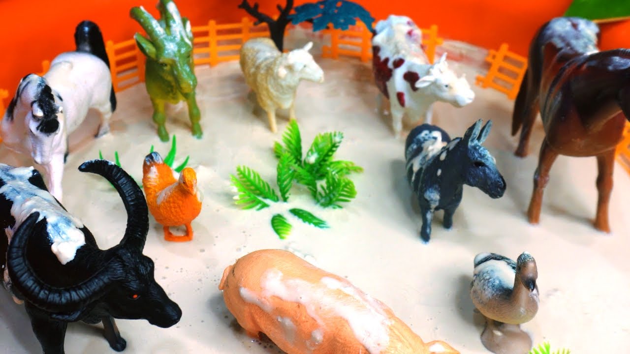 Farm ANIMALS Stuck In CLAY 🐂🐃 | FUN Learning About ANIMALS | SENSORY ...