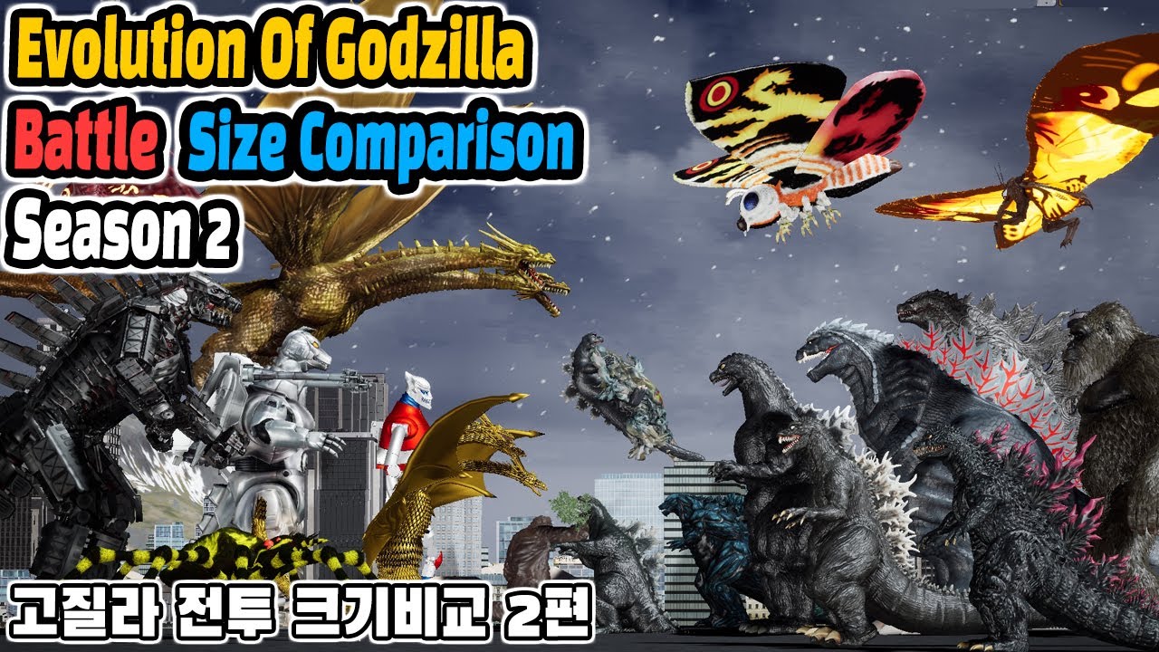 Evolution of Godzilla Monsters Battle : Size Comparison Season 02 (고질라 ...