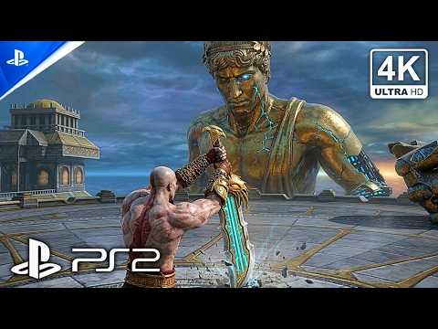 GOD OF WAR 2 [4K 60FPS PS2] Realistic ULTRA GRAPHICS | Full Game: Kratos Destroys Olympus