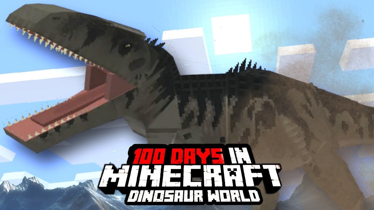 GIGANOTOSAURUS ATTACK! | Surviving 100 Days in a Minecraft Dinosaur ...