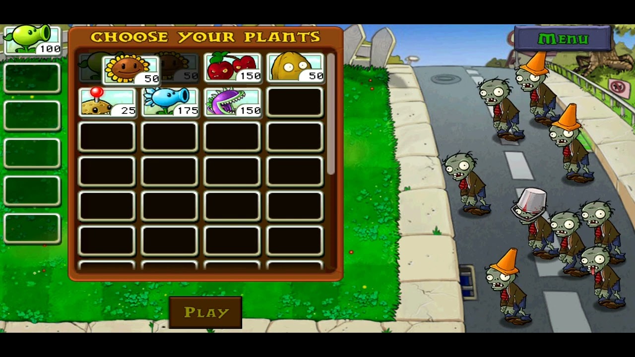 PvZ levels 1-7 & 1-8 - YouTube