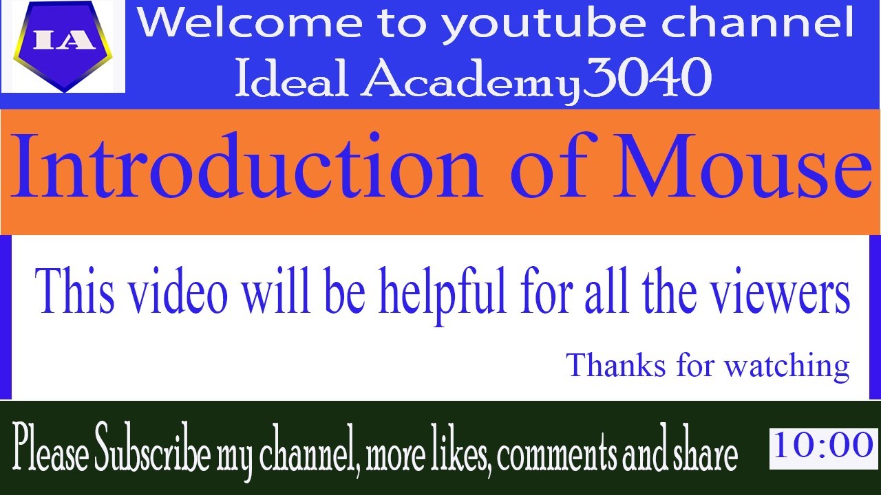 Introduction of Mouse - YouTube