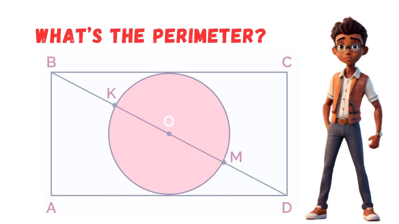 How to Find the Perimeter of a Rectangle with a Circle Inside - YouTube