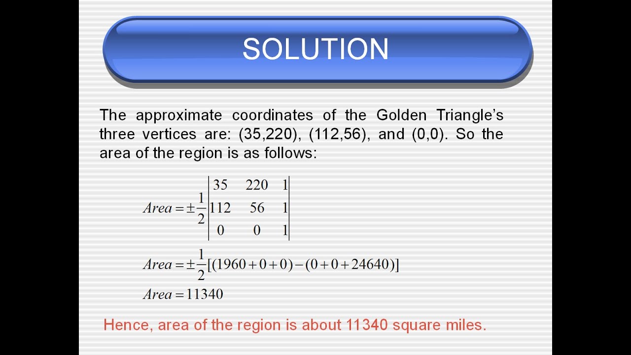 Area of Triangle in Determinant Form - YouTube