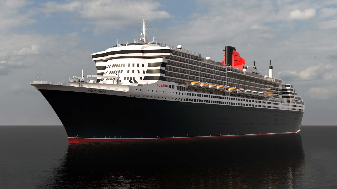 Queen Mary 2 - 3D Model - YouTube
