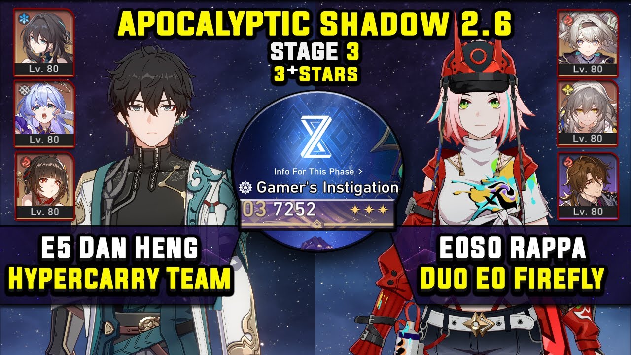 E5 Dan Heng Carry & E0 Rappa With Firefly (3 Stars) Apocalyptic Shadow ...