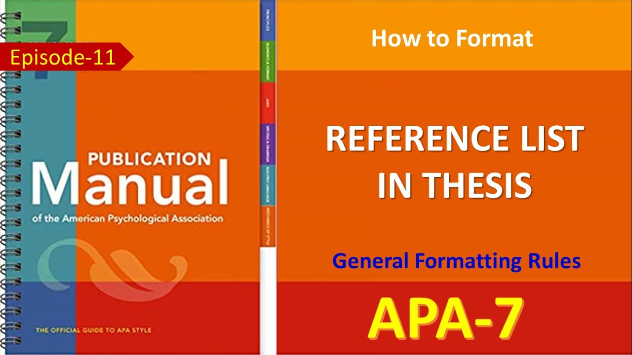 How to format Reference of Thesis in APA 7? - YouTube