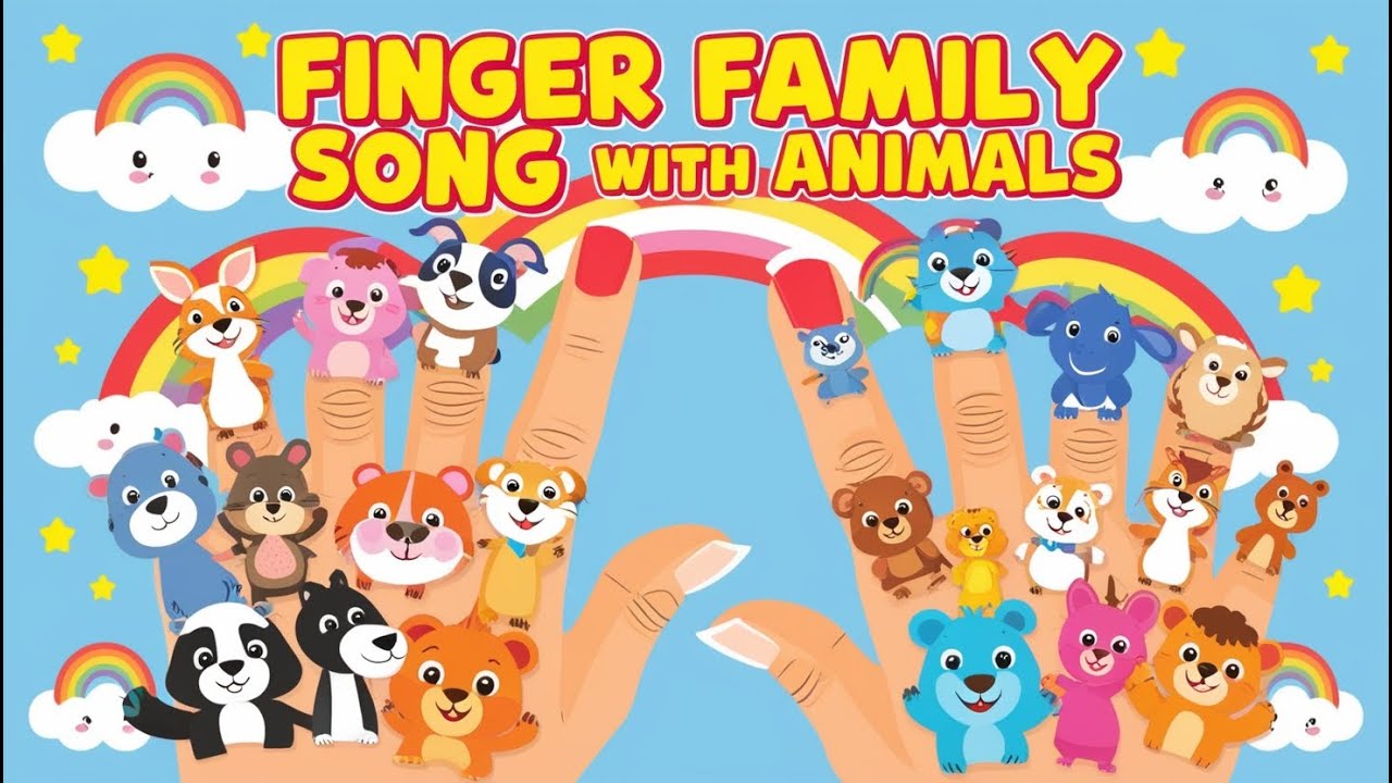 Finger Family Song with Animals | 10 Fingers Fun Nursery Rhymes for ...
