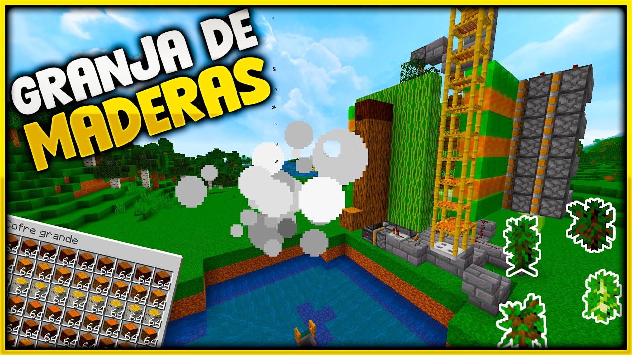 Cómo hacer una GRANJA de Árboles en MINECRAFT Abedul, Roble, Abeto y ...
