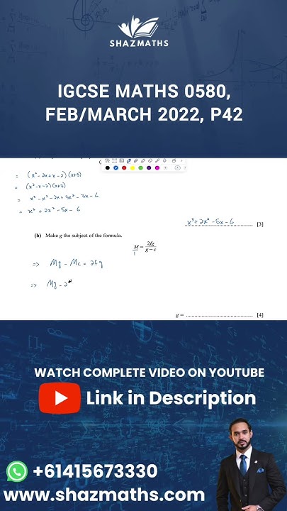 Igcse Maths 0580 F M 2022 P42 Part 5 2 Exam Tips And Solution By Shazmaths Igcse Igcsemaths