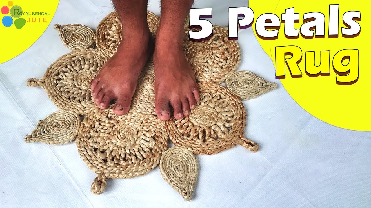 5 PETALS Jute Rug-DIY - YouTube