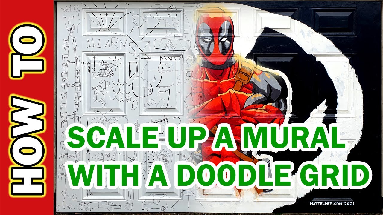 How to Scale Up a Mural with A Doodle Grid / Lazy Grid / Scribble Grid ...