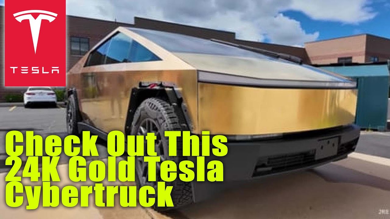 Check Out This 24K Gold Tesla Cybertruck - YouTube