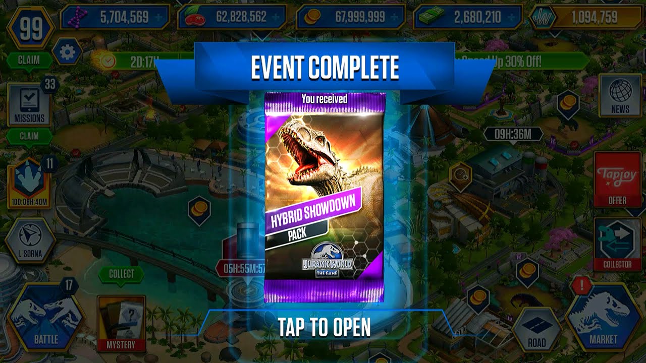 HYBRID SHOWDOWN PACK INDOMINUS REX BATTLE | JURASSIC WORLD THE GAME ...