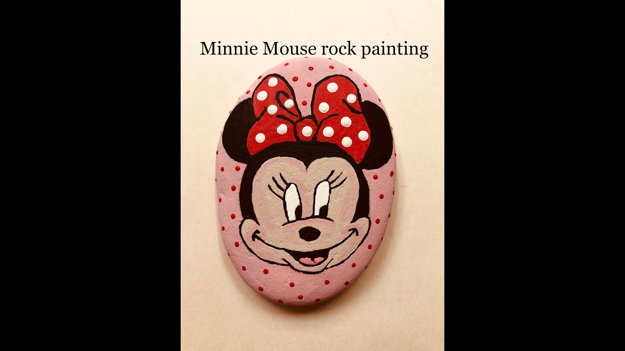 Minnie Mouse rock painting - YouTube