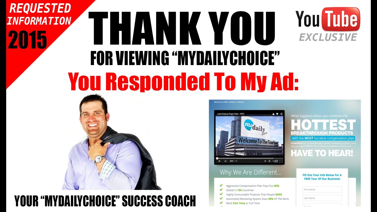 Thank You From Justin Poletti - My Daily Choice Top Leader/Success ...